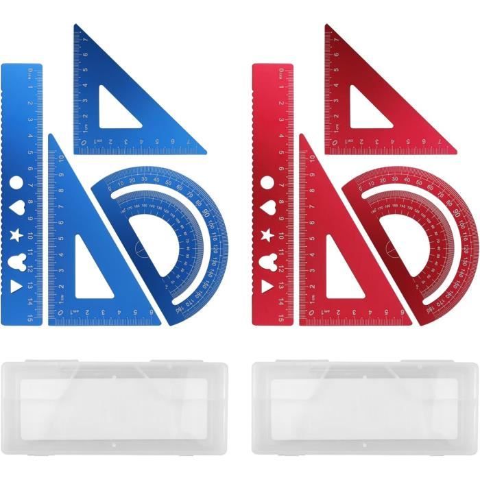 2 Set Math Outil De Géométrie Regle Equerre Rapporteur Portable Regle ...
