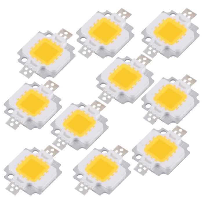Tbest lumière de puce de COB 10Pcs 10W LED SMD Puce COB DC 9-12V Pour Remplacement D'ampoule D ...