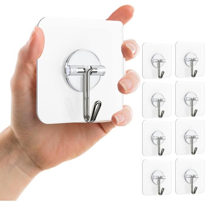 Crochet Adhesif Mural (9 Pièces) - Crochet Collant – Kit De 9 Crochets ...