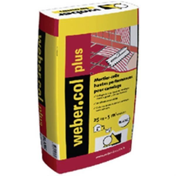 WEBER Mortier-colle amélioré à double consistance pour carrelage (C2 ET ...