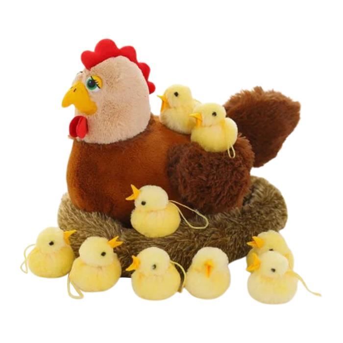 Ensemble de jouets de poupée de poulailler, jouet en peluche d'animaux ...