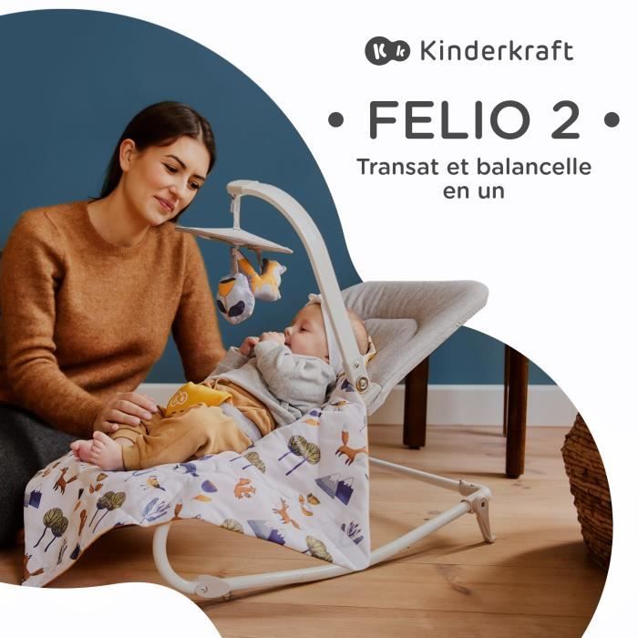 Transat-balancelle 2en1 KINDERKRAFT FELIO 2 - rose - Cdiscount ...