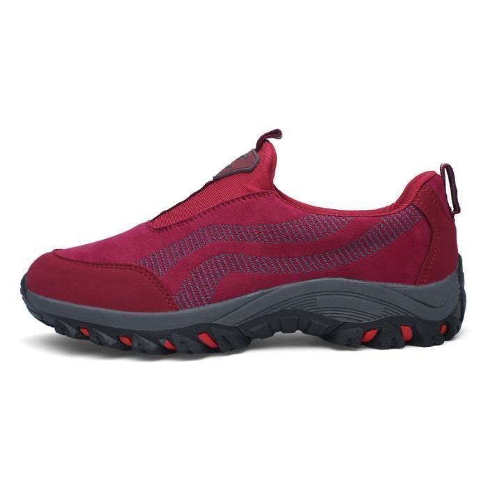 Chaussures de Randonnée Femmes Mode Marche Etanche -Rouge - Cdiscount Sport
