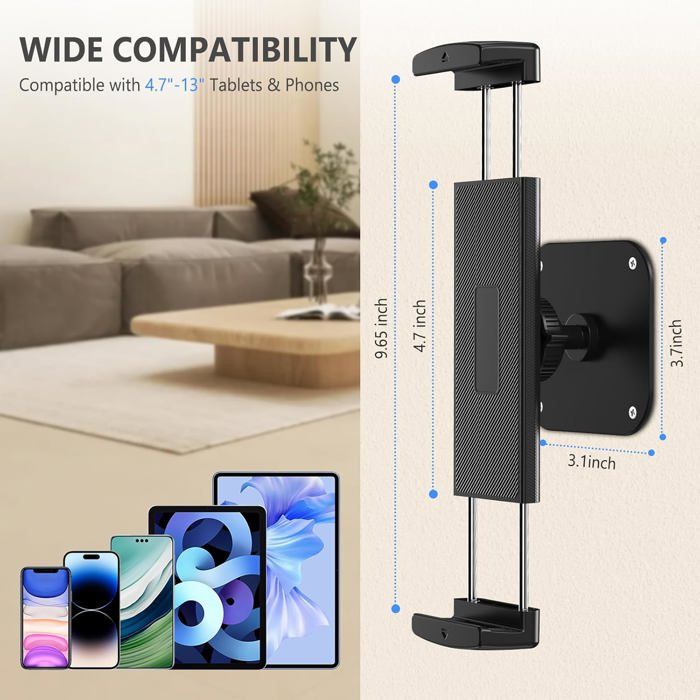 Lucrave Support Tablette Mural, Support Mural iPad Alm Tablette Base à ...