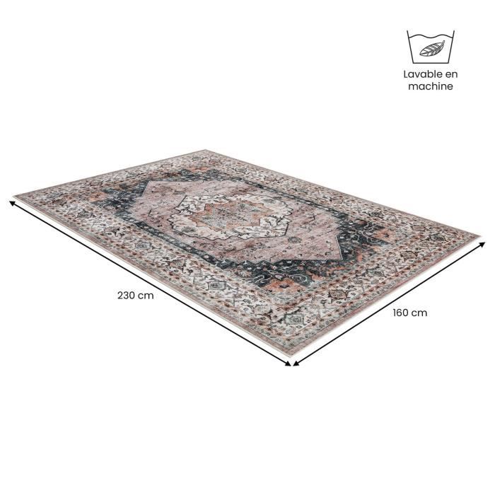 Tapis TRADITIONAL tapis d'intérieur rectangulaire avec motifs vintage ...