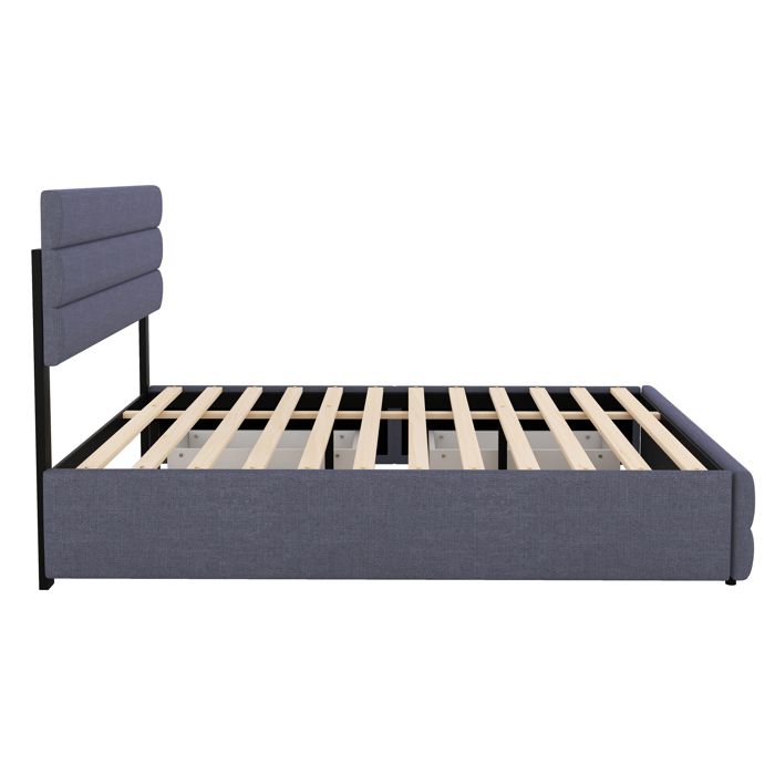 DRIPEX Lit double 140 x 200cm avec deux tiroirs et un lit gigogne,Lit ...
