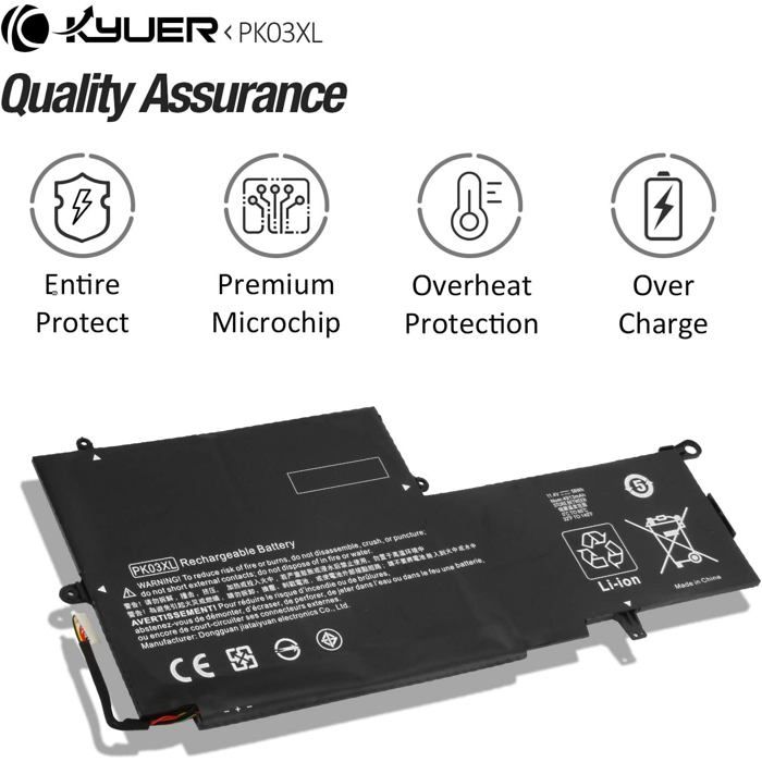 PK03XL Batterie pour HP Spectre Pro X360 G1 G2 Convertible 13-4000 13 ...