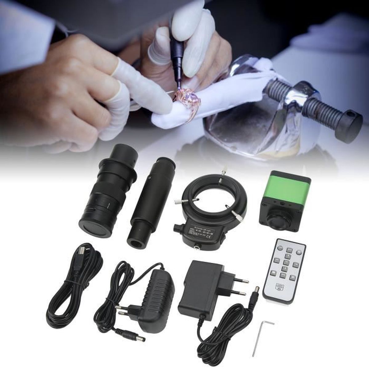 ZER-Caméra de microscope électronique industrielle USB 48MP HD Sortie ...