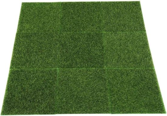 Vert Gazon Synthetique Exterieur, 10pcs Gazon Artificiel, 15 * 15cm Herbe Synthetique Artificiel ...