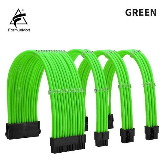 La couleur verte Kit de rallonges PSU série NCK1, câble couleur unie ...