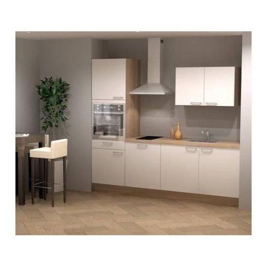 UB DESIGN Pack Cuisine ASTUCIO 3 BLANC ALPIN - 240CM - Cdiscount Maison