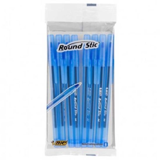 8 Stylos bleus BIC round stic Medium - Cdiscount Beaux-Arts et Loisirs ...