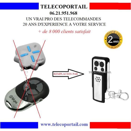 TELECOMMANDE COMPATIBLE BLYSS LIVEEZ, 582858, CASTO, 614701 PORTE ET ...