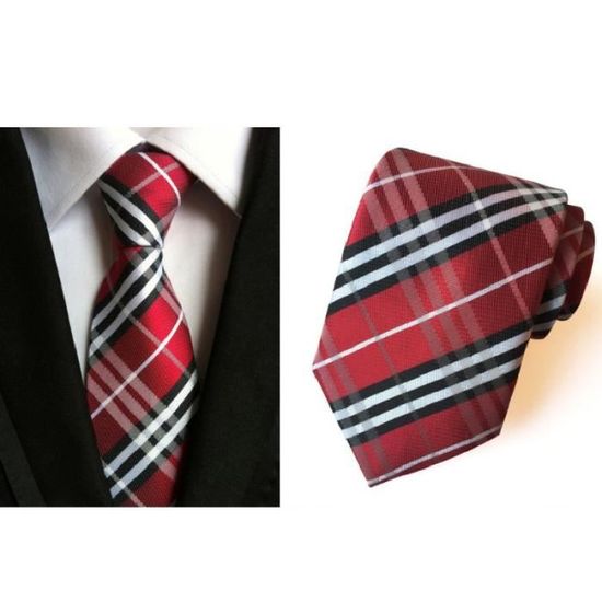 CRAVATE Homme - Cravate à carreaux écossais - rouge LC™ - Cdiscount ...