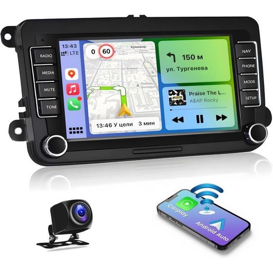 Android Autoradio Pour Vw Golf 5 6 Polo Passat Touran Avec Carplay Sans Fil, 7“ Android Auto ...