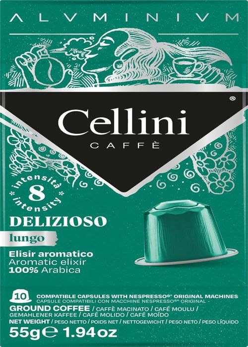 Café Aluminium Compatibles Nespresso-Aluminium Delizioso Long 100Pcs ...