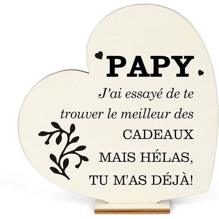 Cadeau Papy Cadeau Fete des Grand Pere Ornement en Bois Cadeau Grand ...