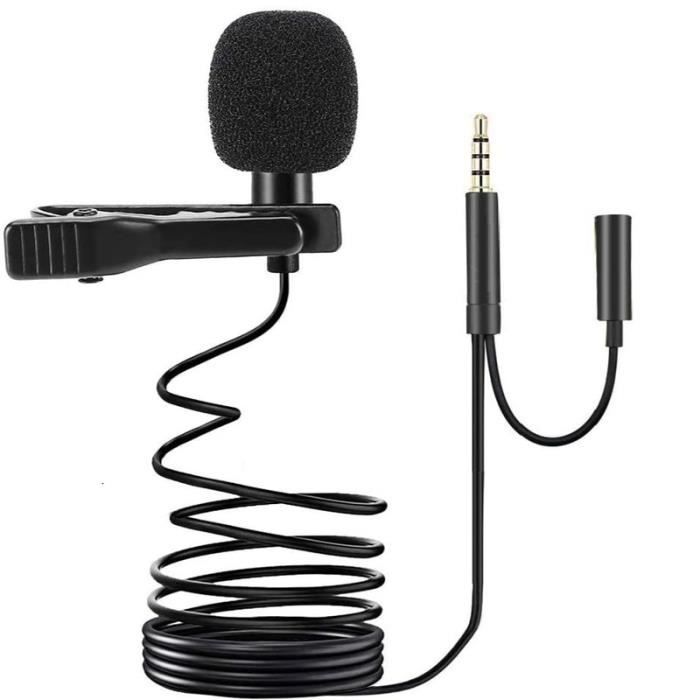 Pour Jack 3,5 mm - Mini Microphone Lavalier 2 en 1, avec prise Jack 3 ...