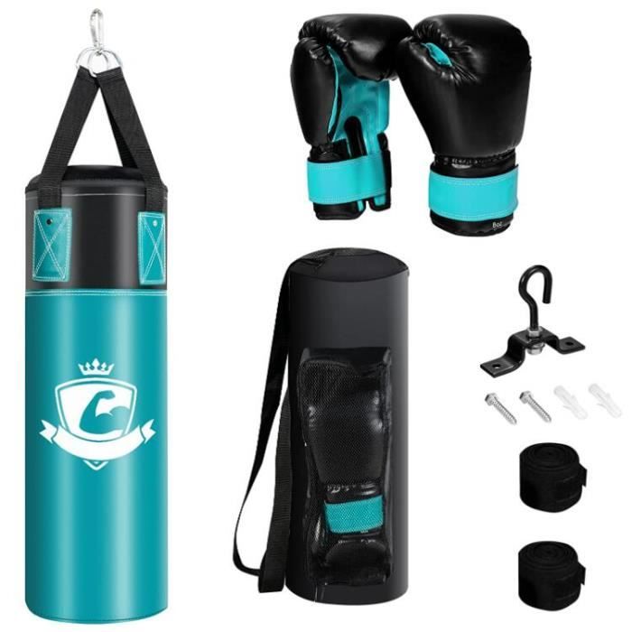 GYMAX Sac de Boxe Suspendu 60CM et Gants de Boxe pour Enfant, avec ...