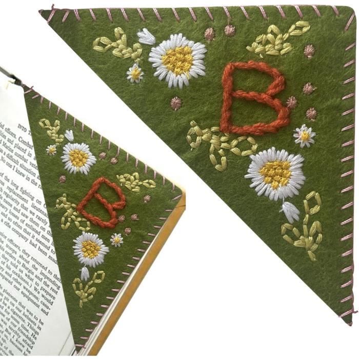 Signets Du Coin Des Livres,Marque-Page De Coin De Lettre Brodé À La ...