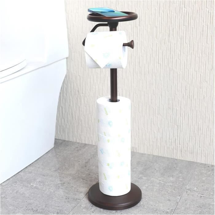 Support Rouleau Papier Toilette Avec Étagère, Porte Rouleau Papier ...
