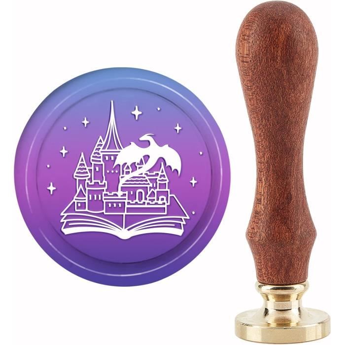 Tampon de cire à cacheter vintage - Château - Dragon volant - Tête en ...
