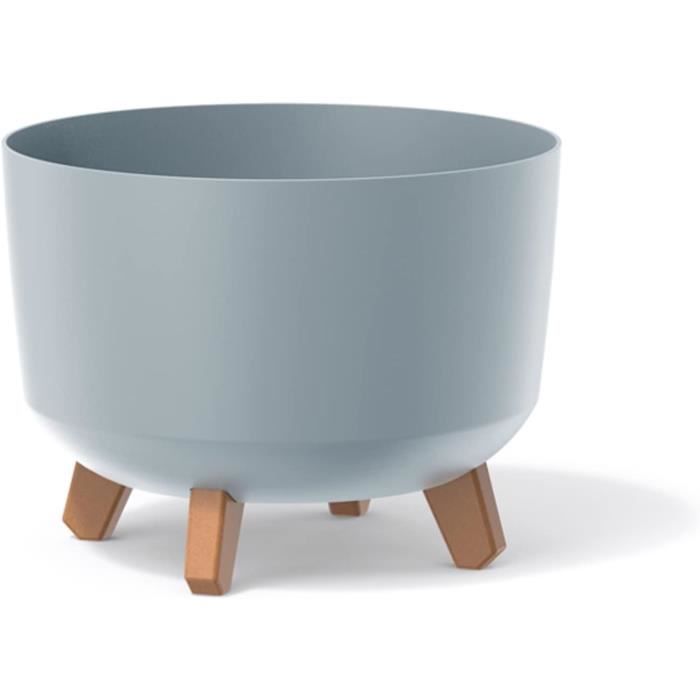 Pot de fleurs bas 9,8L avec pieds amovibles et insert 290 mm, Gris ...