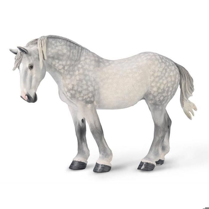 Figurine Collecta Chevaux (XL) : Jument Percheron Gris - Cdiscount Jeux ...