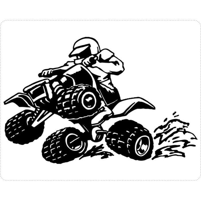 Autocollant sticker quad cross moto voiture noir - Cdiscount Maison