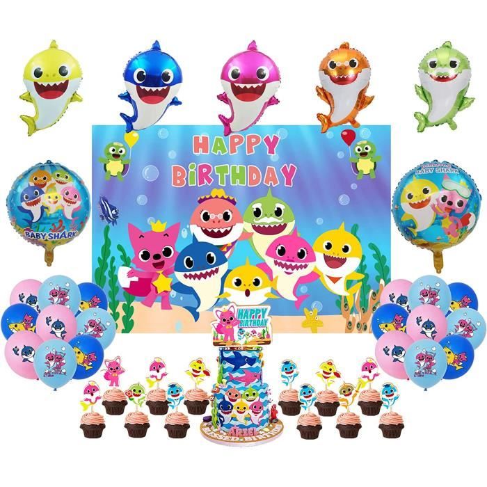 Fête D'Anniversaire Bébé Requin Ballon Requin Feuille Ballon Décoration ...