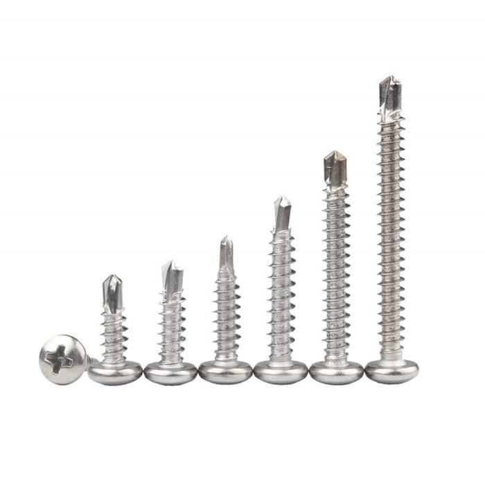 Vis autoforeuse, 210pcs vis autoforeuse metal, visserie inox, 6 tailles ...