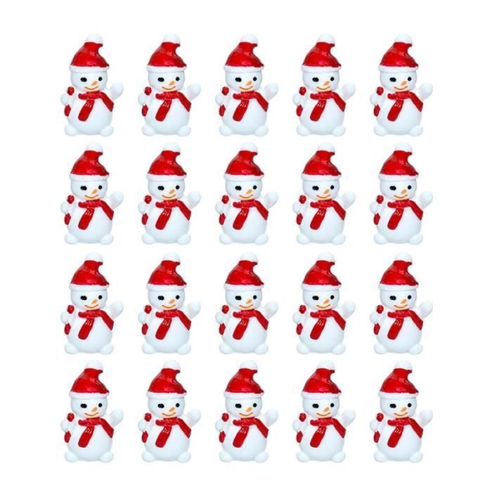 Rouge - Figurines de bonhomme de neige en résine, 20 pièces, Mini ...