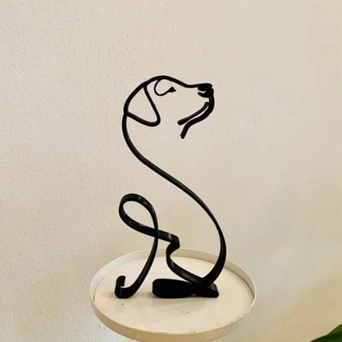 Couleur G Sculpture en fer avec animaux et lignes noires, Sculpture ...