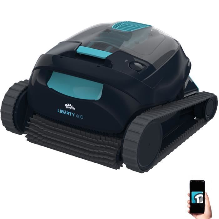 Robot piscine sans fil Dolphin Liberty 400 connecté- recharge par induction pour piscines jusqu ...