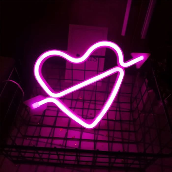 Cupidon Heart Neon Signes Néon Signes Coeur Neon Light Led Néon Sign ...