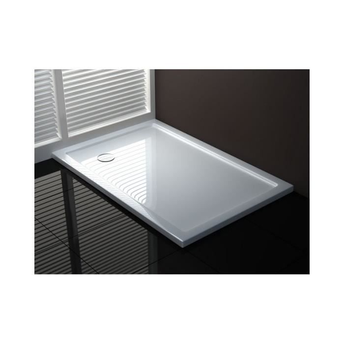 RECEVEUR PLATEAU BAC DOUCHE ACRYLIQUE RECTANGLE ANGULAIRE 70X90 BLANC ...