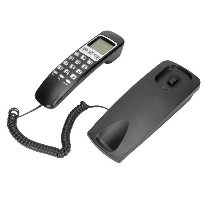 Téléphone filaire fixe mural KX‑T777CID filaire Calendrier Écran LCD ...