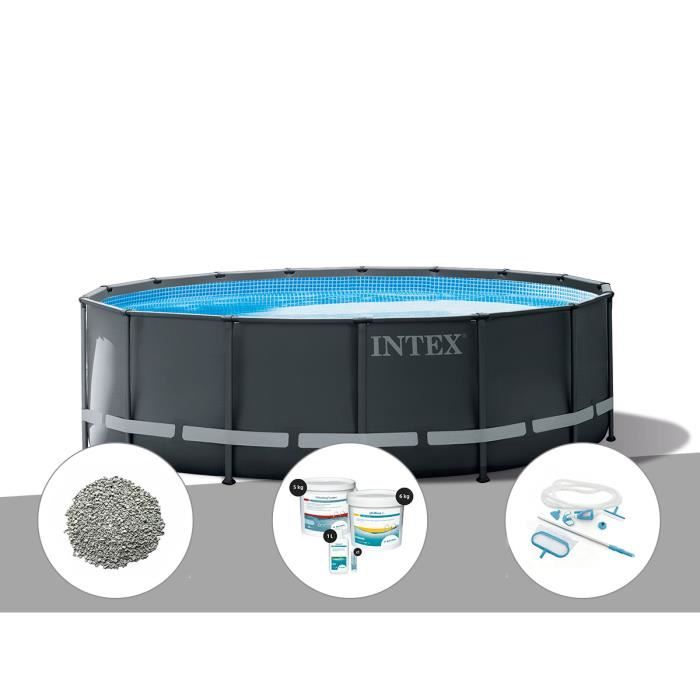Kit piscine tubulaire Intex Ultra XTR Frame ronde 4,27 x 1,22 m ...