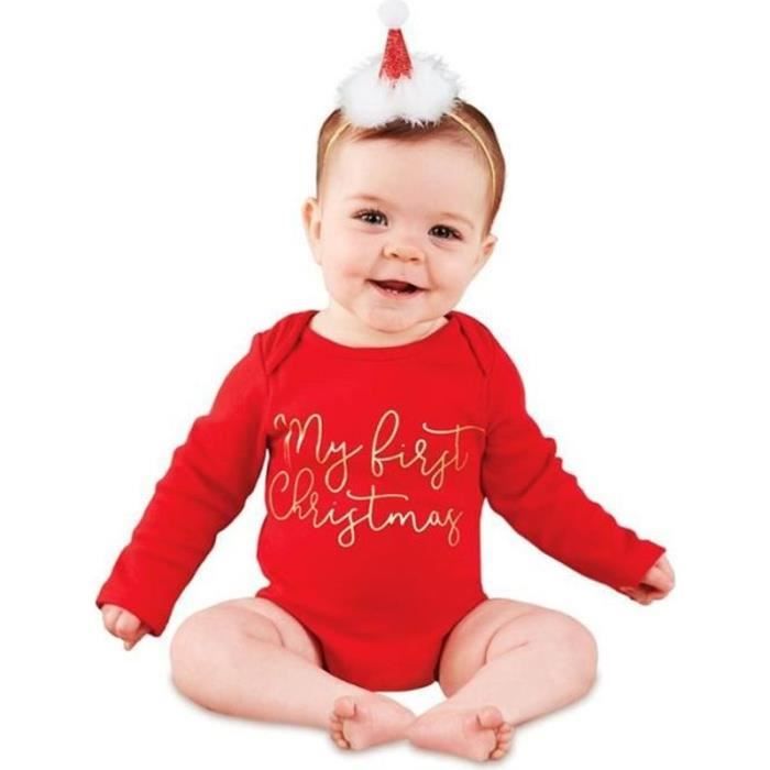 BODY 0-24 Mois Bébé Fille Body Noël Combinaison Rouge Nouveau-né ...