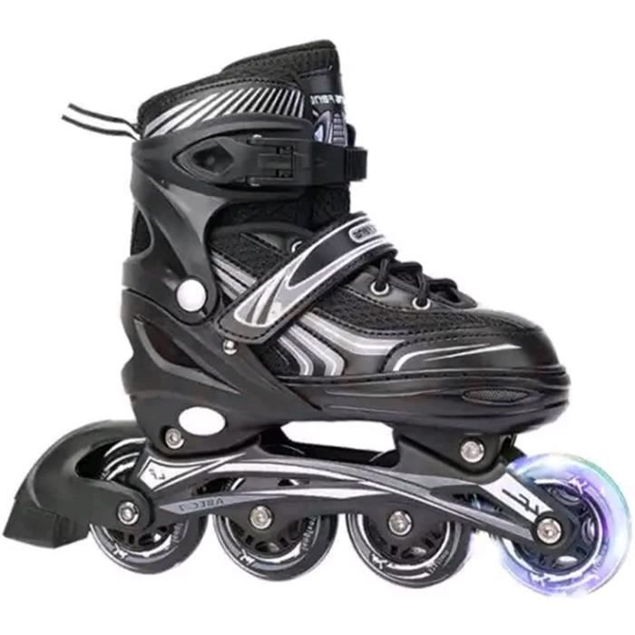 Patins à roulettes réglables pour enfants rollers en ligne avec triple ...