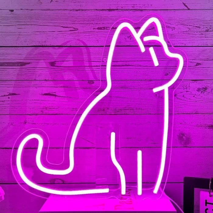 Cat Led Signe Chat Neon Mural Rose Dog Neon Led Personnalisé, Lumière ...