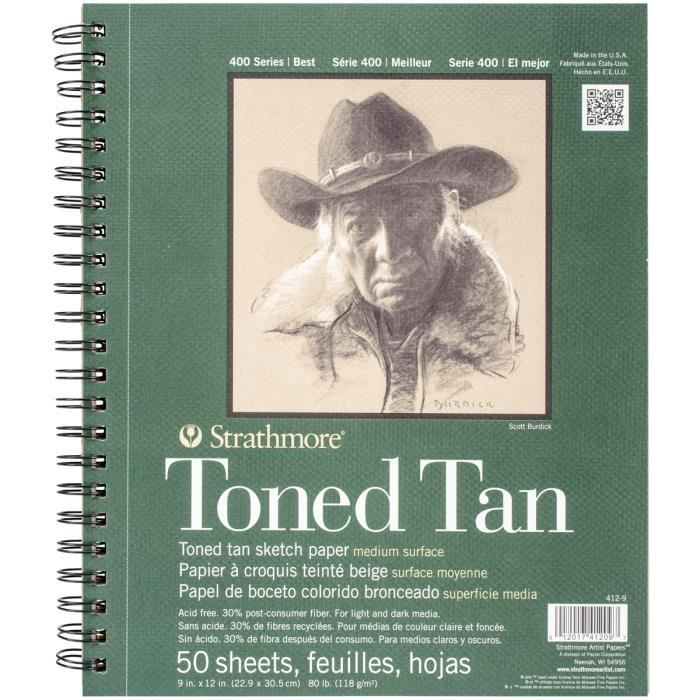 Strathmore spirale tonique Sketch Book 9 ½ X 12 ?-Tan 50 feuilles ...