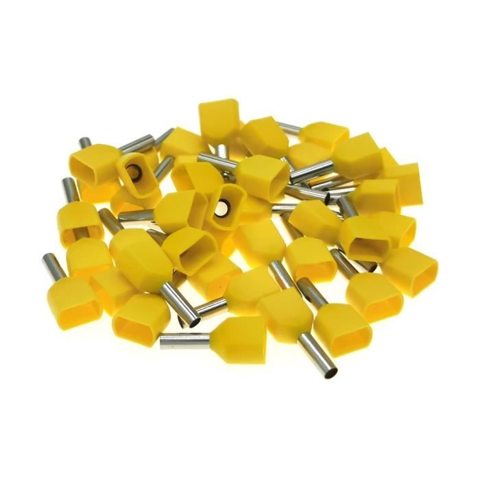 COSSE ELECTRIQUE,Yellow-TE10-14 (25pcs)--Terminaux à sertir'extrémité ...