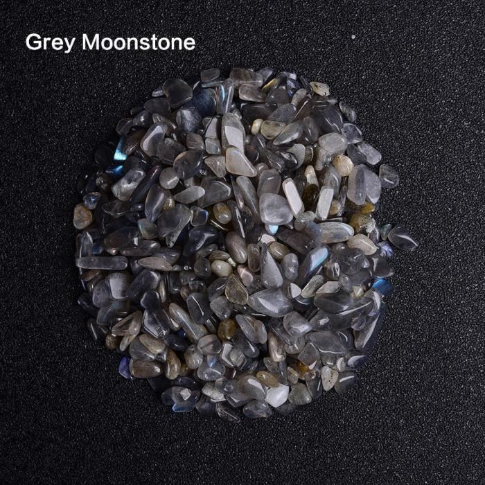 GALET,Grey Moonstone-50g--Cailloux en cristal et quartz en vrac multi ...