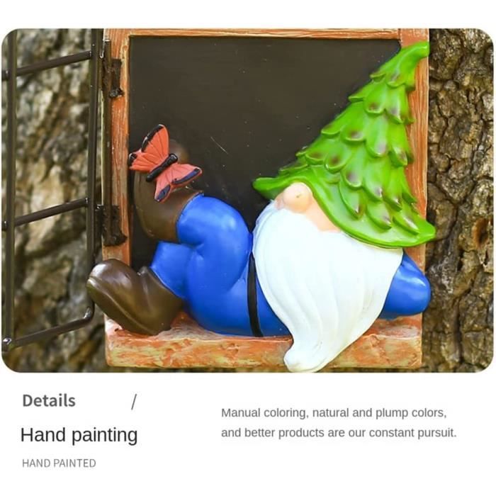 Nain De Jardin Ornement Extérieur Étanche Résine Elfe Arbre Statue ...