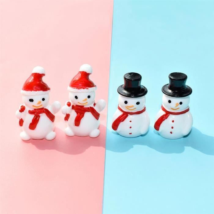 Rouge - Figurines de bonhomme de neige en résine, 20 pièces, Mini ...