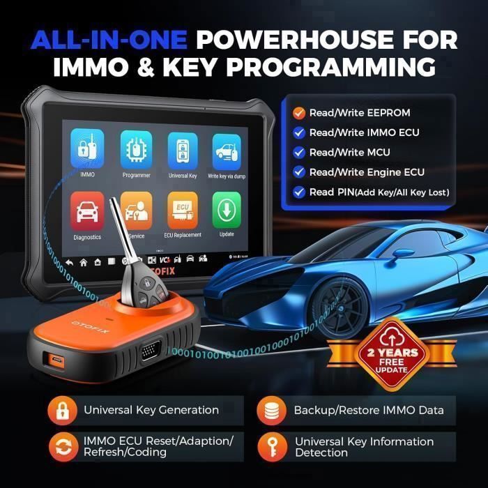 Programmateur clé Voiture - OTOFIX - IM1 IMMO - avec XP1 - Diagnostic Auto - Mise à jour 2 ans ...