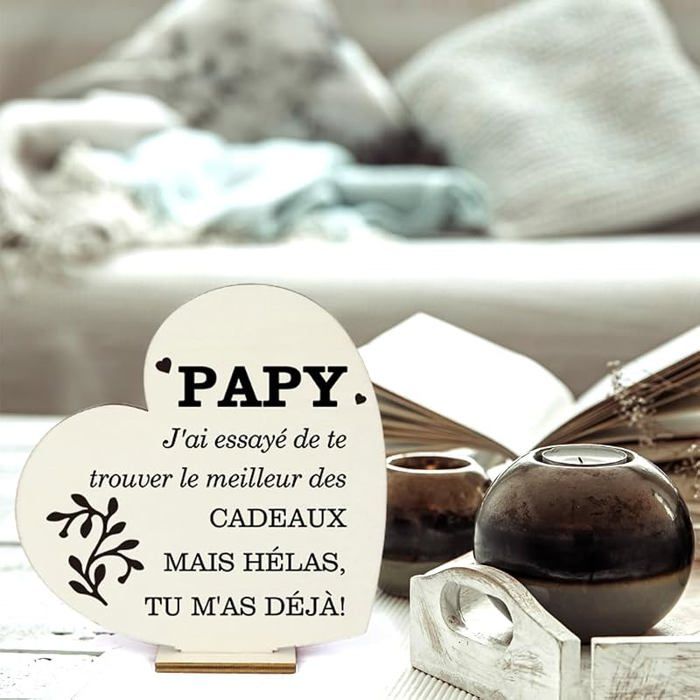 Cadeau Papy Cadeau Fete des Grand Pere Ornement en Bois Cadeau Grand ...