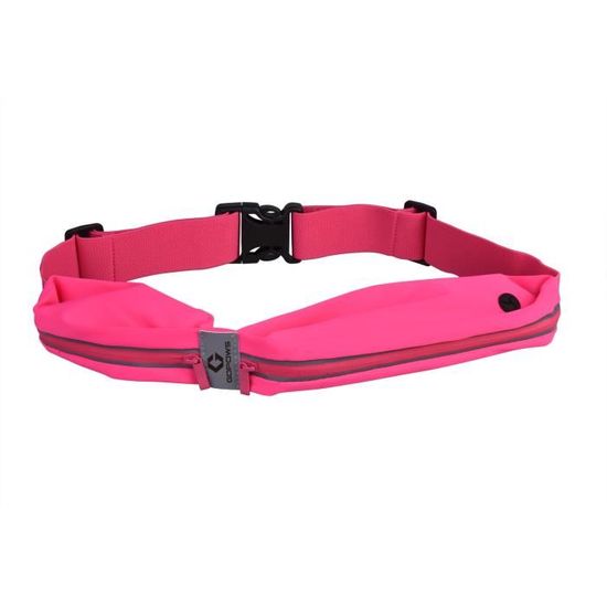 GOPOWS® Bumsack, sac ceinture - sport, jogging, vélo (2 poches) - Rose ...