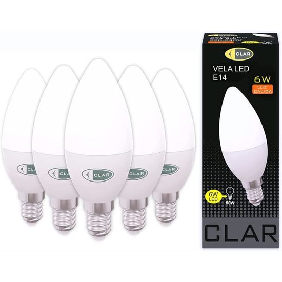 Ampoule E14 LED 6W Bougie,Ampoules LED E14 a Vis,Équivalent à 40W-50W ...